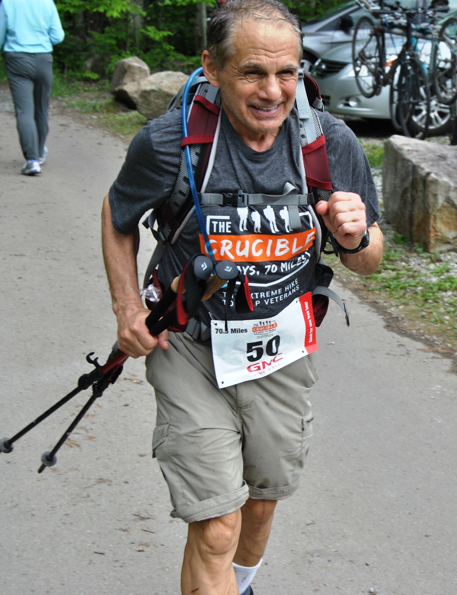 Dr Maroon Running to Finish Line - Dr. Maroon